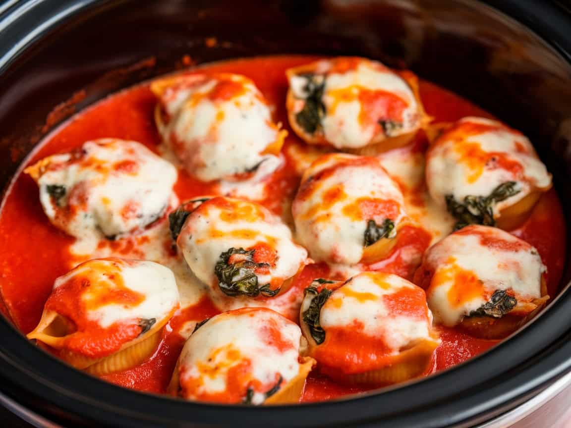 Cheesy Spinach Delight: Slow Cooker Stuffed Shells (Inspired by Number ...